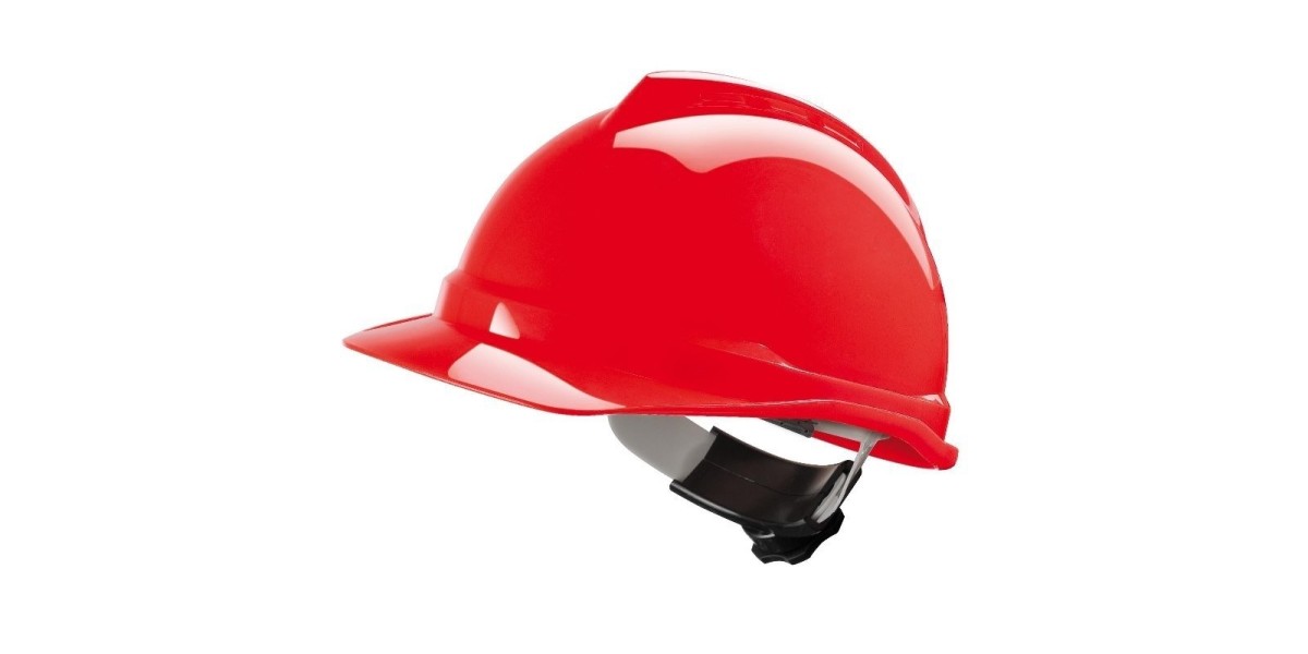 MSA V-Gard 500 geventileerde rode veiligheidshelm met draaiknop € 15,95